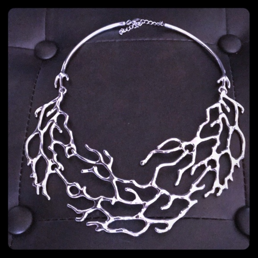 Vintage Silverstone Branch Statement Necklace - Gem